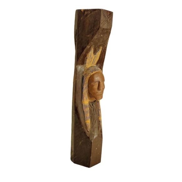Vintage | Art | Primitive Hand Carved Native American Chief Spirit Mask ...